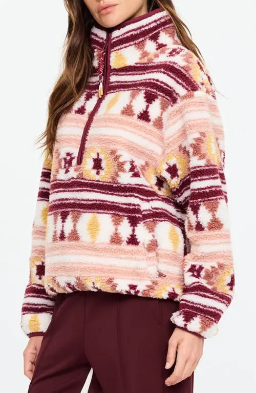 The Upside Harlow Fleece Quarter Zip Pullover - Abstract