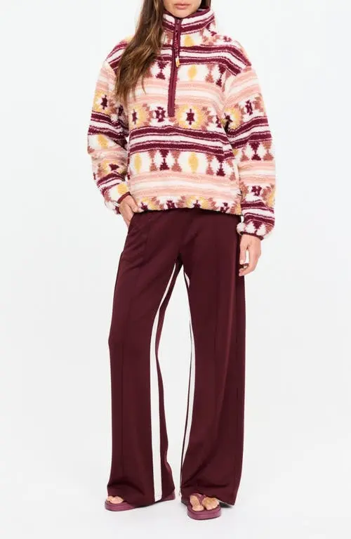 The Upside Harlow Fleece Quarter Zip Pullover - Abstract