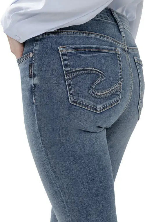 SILVER JEANS CO. Elyse Curvy Mid Rise Skinny Jeans