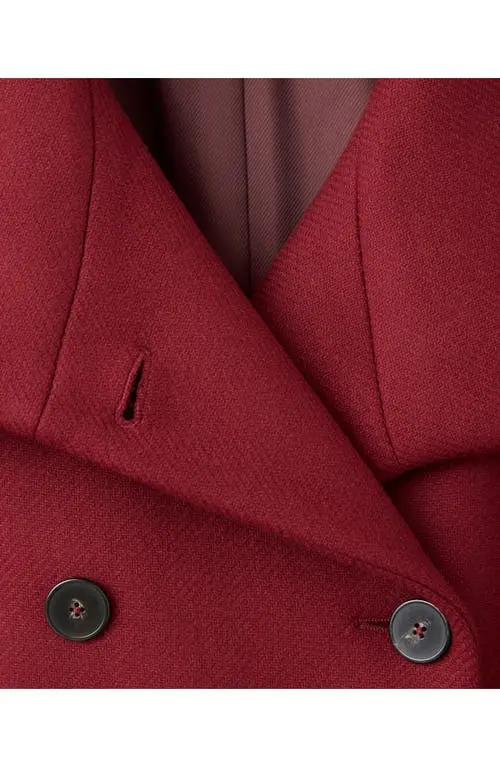 Mango Sirenita Belted Wool Blend Coat - Red