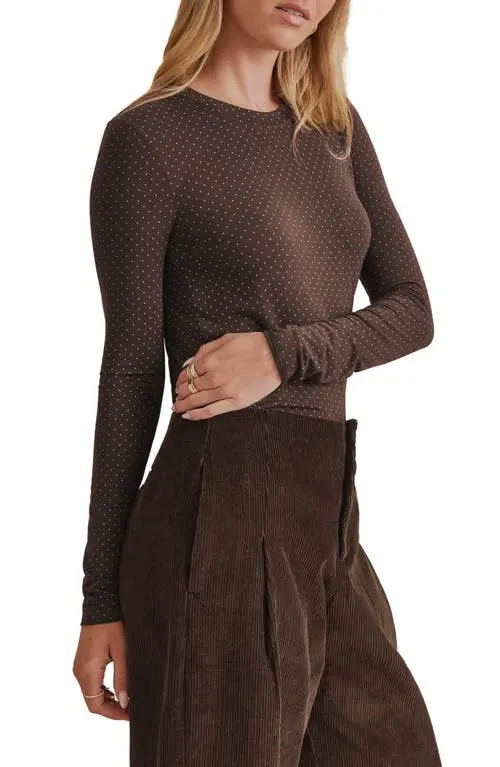Splendid Print Top - Java Brown/grey