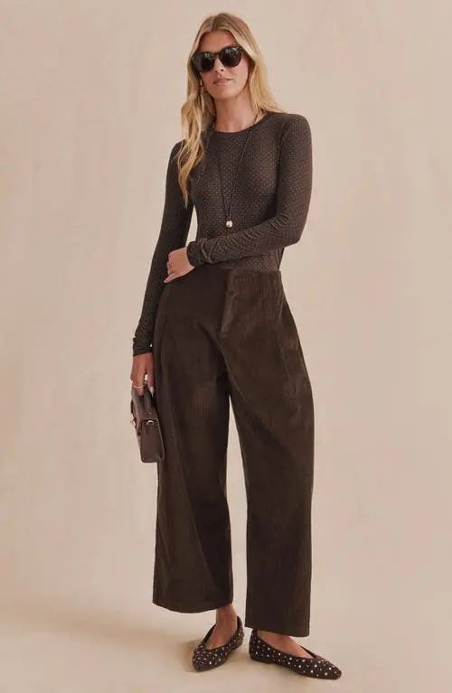 Splendid Print Top - Java Brown/grey