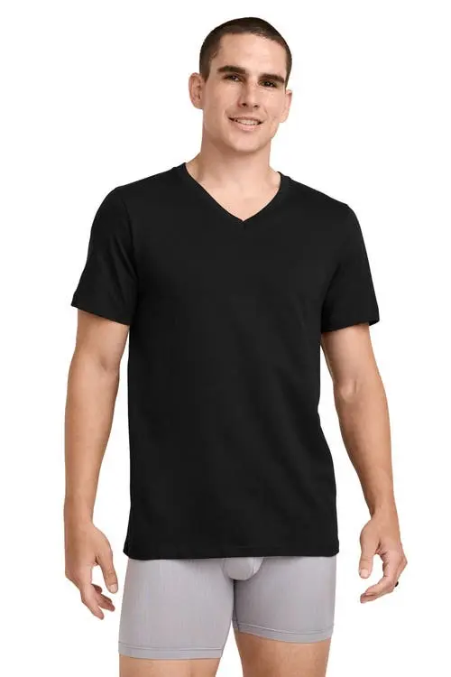 JOCKEY 100% Cotton Classic V-neck Undershirt12 Pack - Black