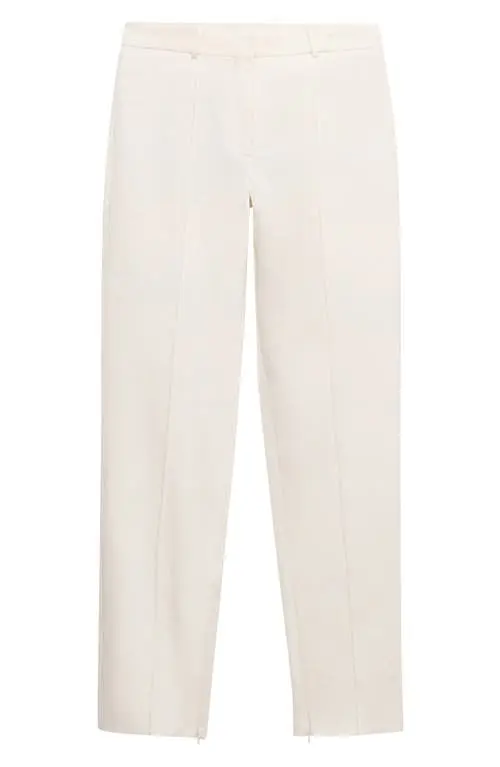 Mango Side Slit Satin Straight Leg Pants