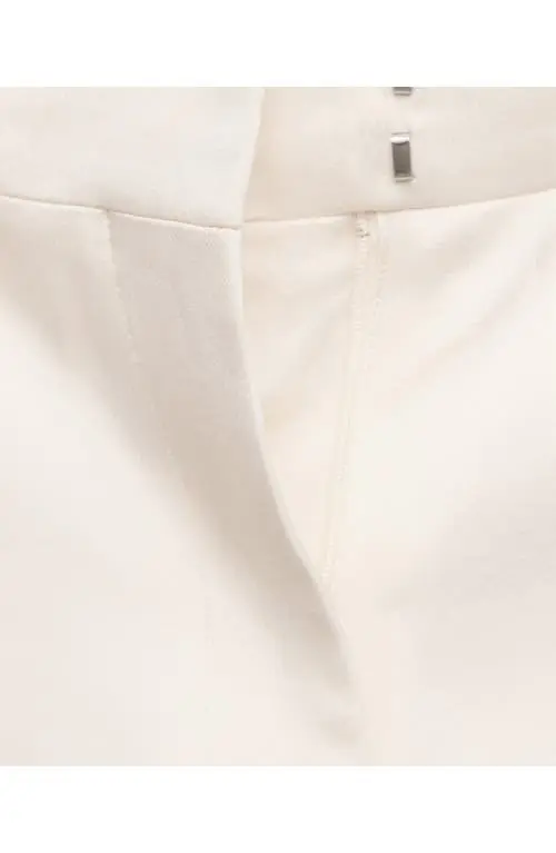 Mango Side Slit Satin Straight Leg Pants