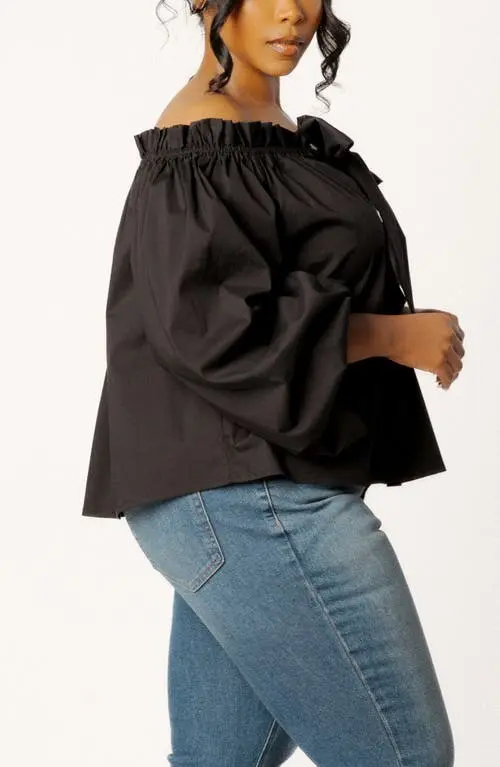 BUXOM COUTURE Off The Shoulder Tie Top