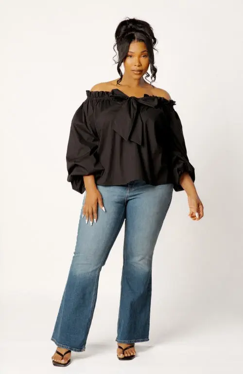 BUXOM COUTURE Off The Shoulder Tie Top