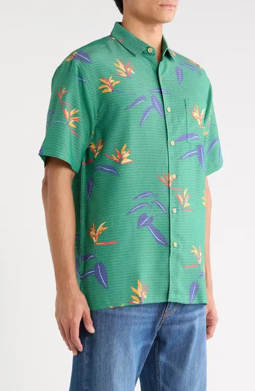 KAHALA Keahi Floral Short Sleeve Button-up Shirt - Green