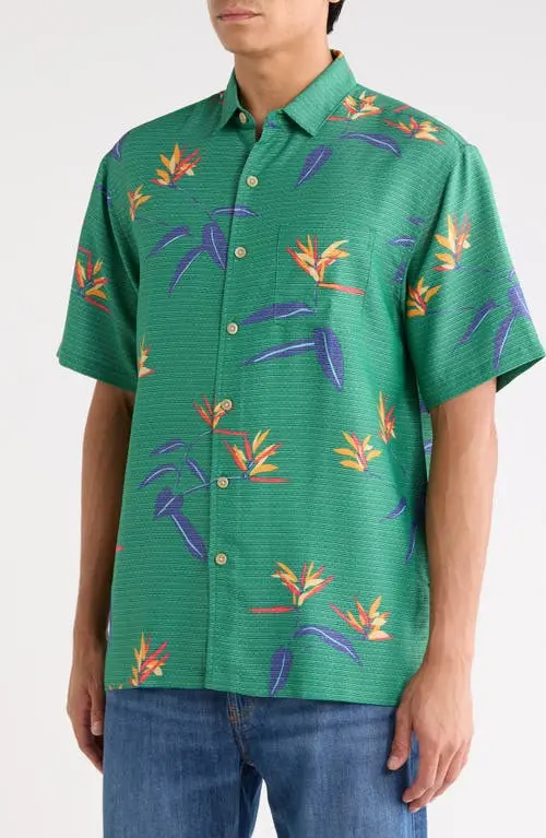 KAHALA Keahi Floral Short Sleeve Button-up Shirt - Green