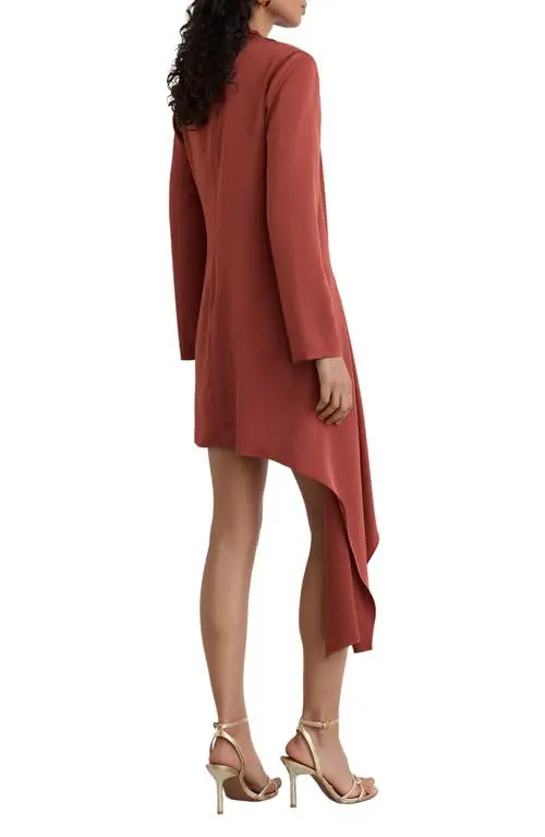 REISS Bethany Cowl Neck Long Sleeve Minidress