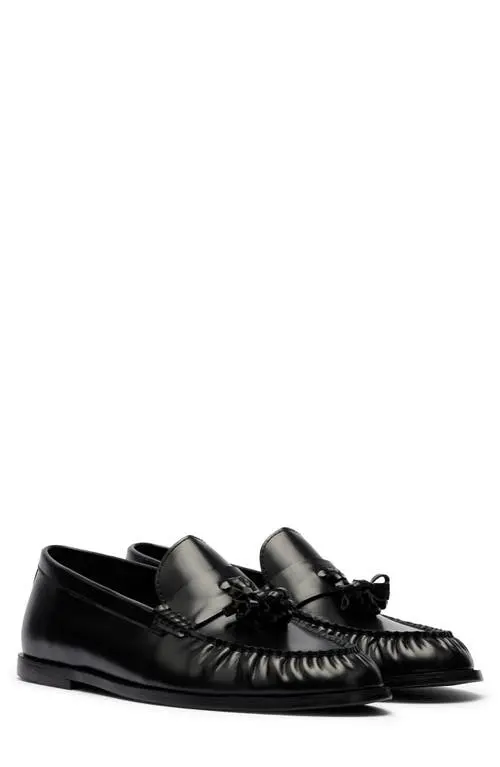MARC NOLAN Morgan Leather Tassel Loafer - Black