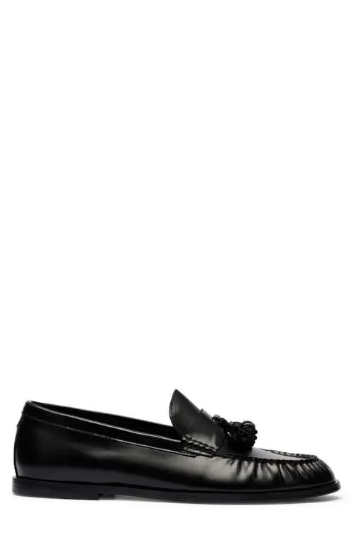 MARC NOLAN Morgan Leather Tassel Loafer - Black