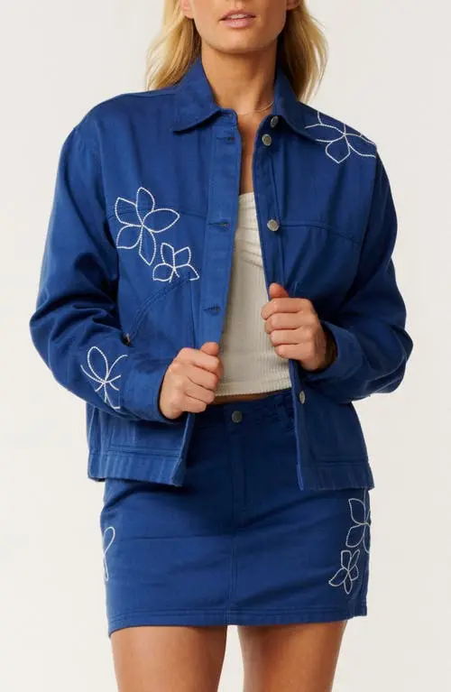 Rip Curl Paraiso Embroidered Twill Jacket - Blue