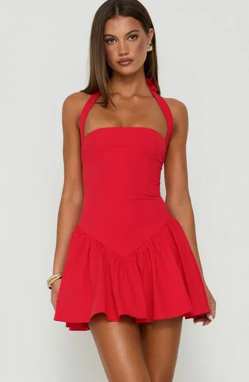 Princess Polly Esatora Halter Flare Minidress
