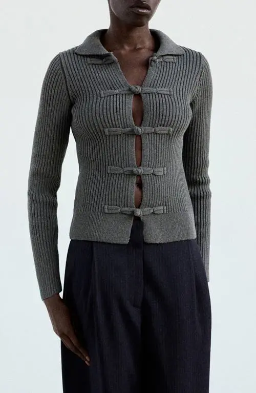 Mango Toggle Rib Cardigan