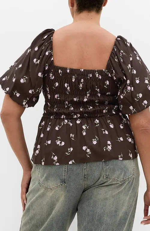 City Chic Aire Field Print Peplum Top