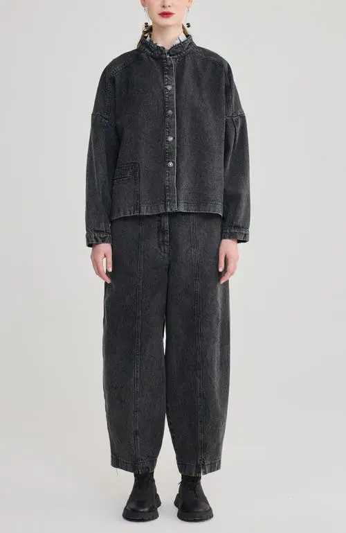 LUUKAA Cleo Pleated Denim Jacket