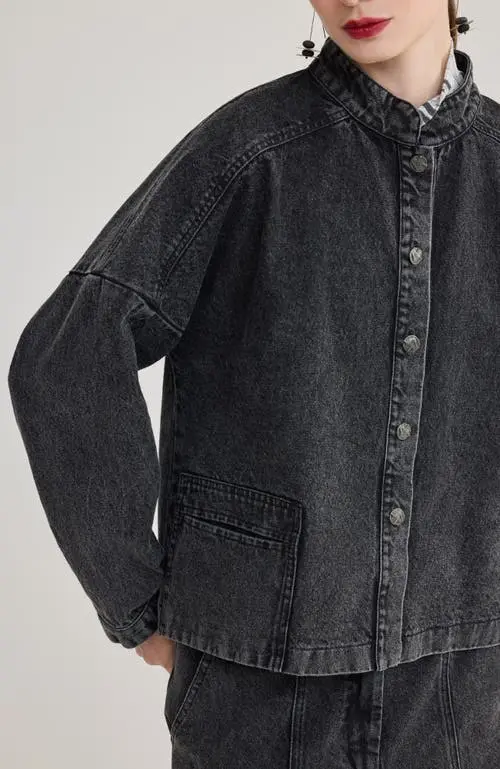 LUUKAA Cleo Pleated Denim Jacket