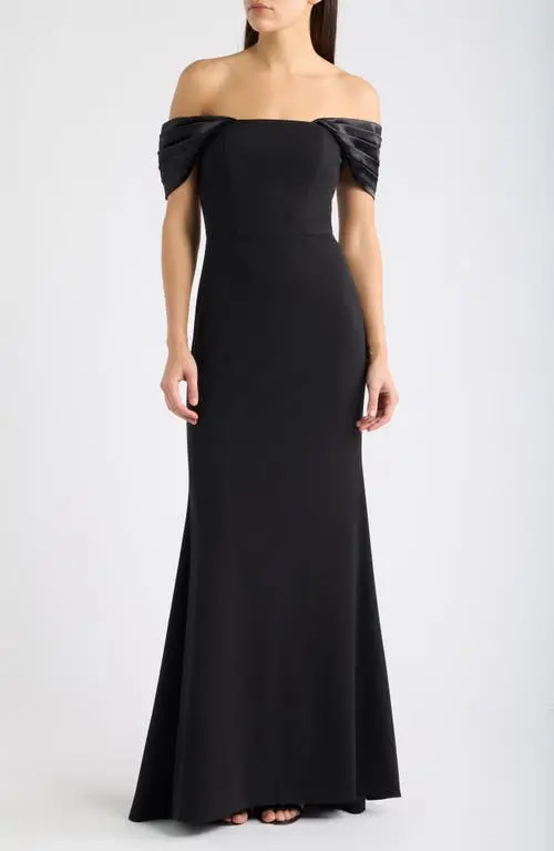 Eliza J Off The Shoulder Mermaid Gown - Blk