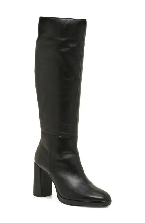 Vince Camuto Lucina Leather Knee High Boot - Black