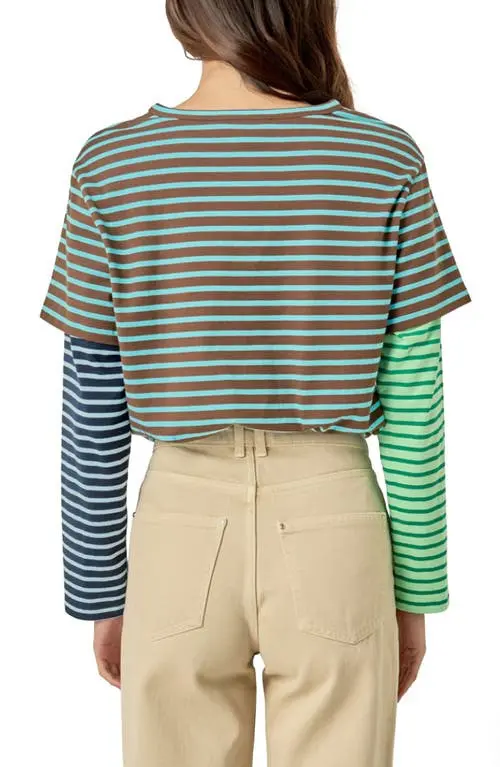 English Factory Layered Striped Crewneck Top