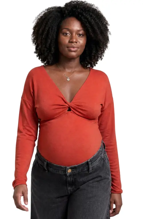 CACHE COEUR Maternity & Nursing Long Sleeve T-shirt Tina - Copper