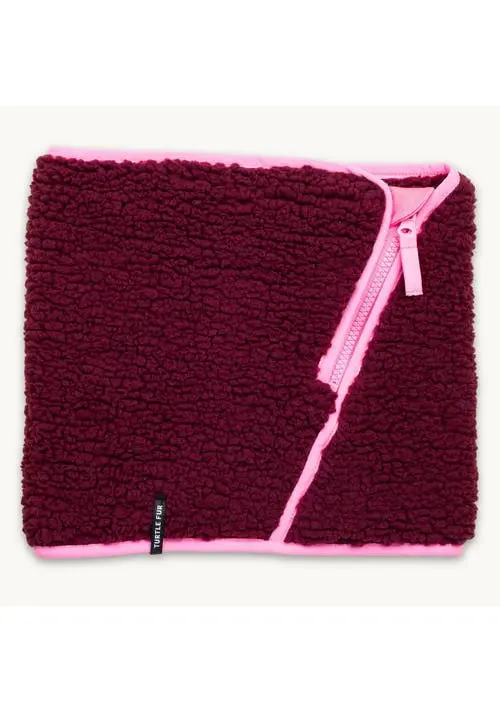 Turtle Fur High Pile Fleece 1/2 Zip Neck Warmer - Blk Cherry