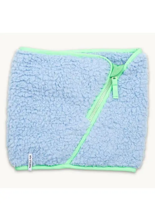 Turtle Fur High Pile Fleece 1/2 Zip Neck Warmer - Sky