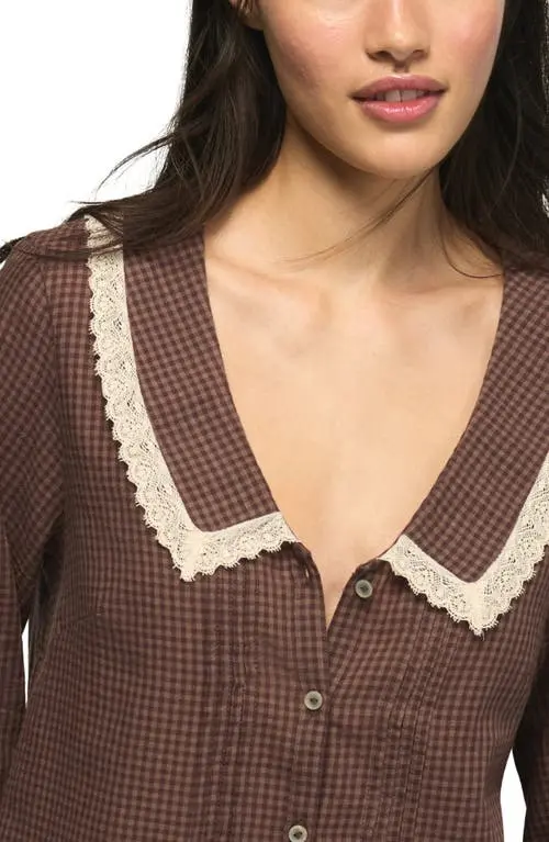 Lucky Brand Lace Collar Shirt