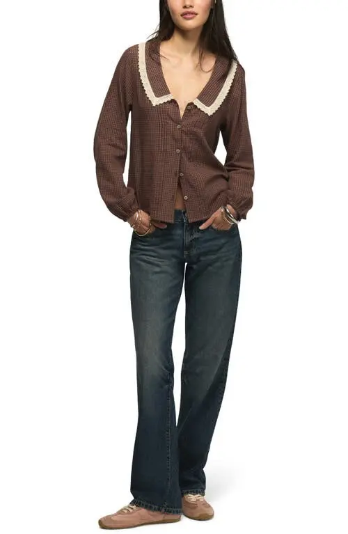 Lucky Brand Lace Collar Shirt