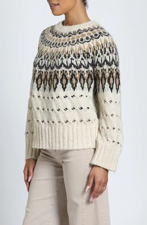 APNY Alpine Fair Isle Crewneck Sweater