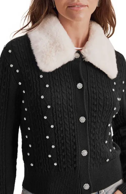 Splendid Chandler Faux Fur Collar Cardigan