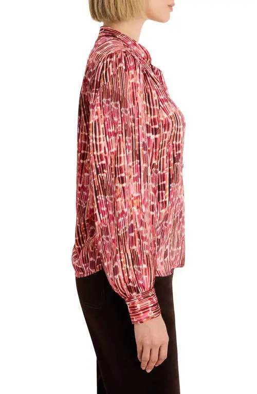 NIC+ZOE Print Origami Pleat Button-up Shirt