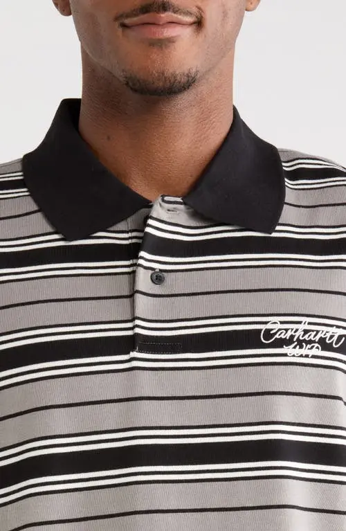 Carhartt Work In Progress Devitt Stripe Loose Fit Cotton Rugby Shirt