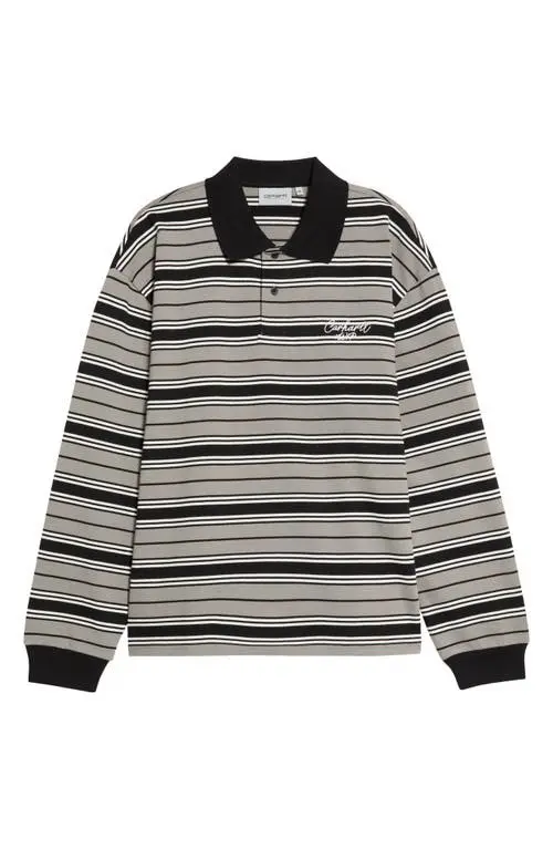 Carhartt Work In Progress Devitt Stripe Loose Fit Cotton Rugby Shirt