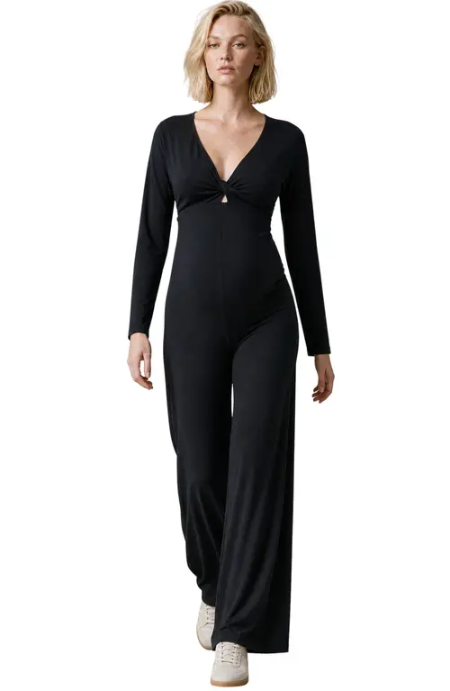 CACHE COEUR Maternity & Nursing Long Sleeve Jumpsuit Valentina - Black
