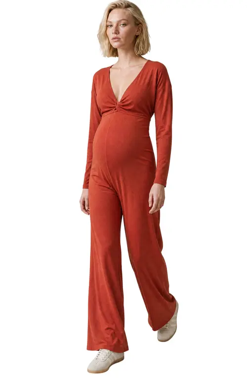 CACHE COEUR Maternity & Nursing Long Sleeve Jumpsuit Valentina - Copper
