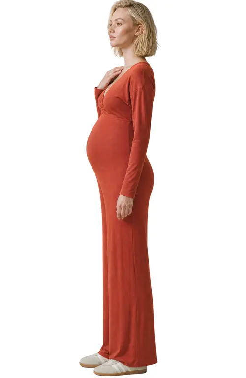 CACHE COEUR Maternity & Nursing Long Sleeve Jumpsuit Valentina - Copper