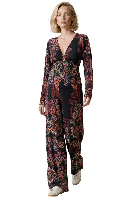 CACHE COEUR Maternity & Nursing Long Sleeve Jumpsuit Valentina - Multicolor