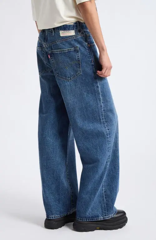Sacai Gender Inclusive Wide Leg Belted Jeans - Blue