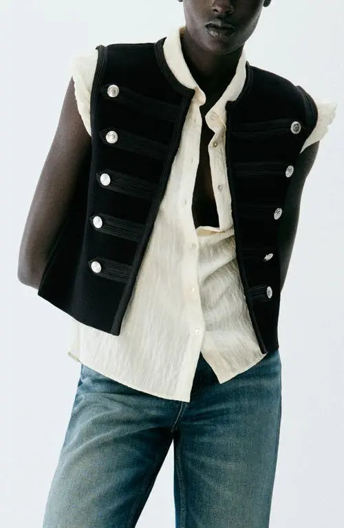 Mango Button Knit Vest