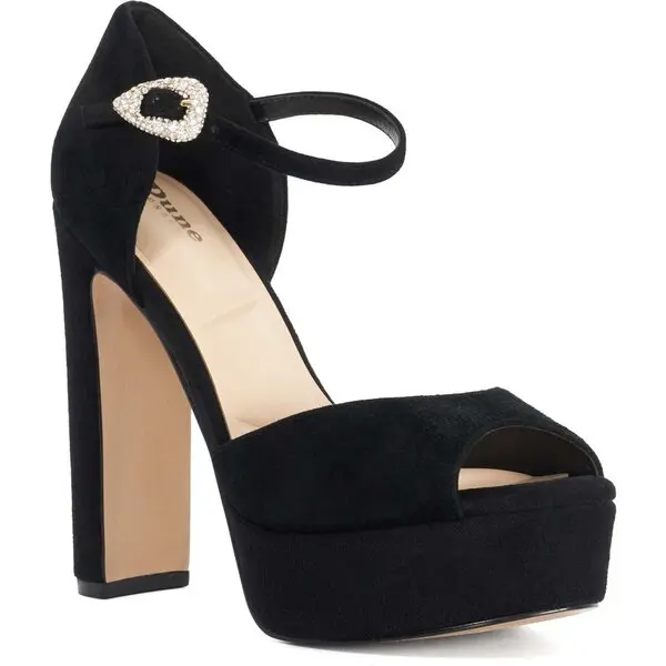 Dune London Myans Faux Leather Platform Sandal - Black