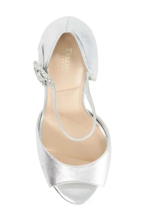 Dune London Myans Faux Leather Platform Sandal - Silver
