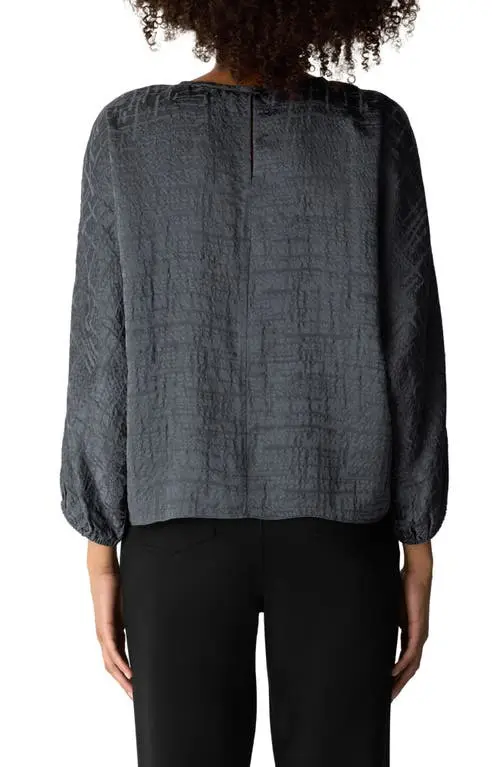 Eileen Fisher Silk Round Neck Dolman Sleeve Top