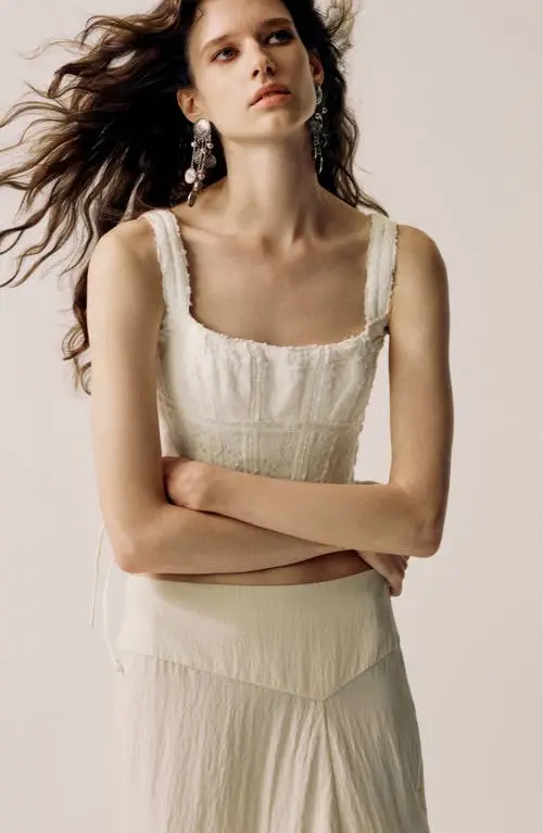 Mango Lace Detail Asymmetric Skirt