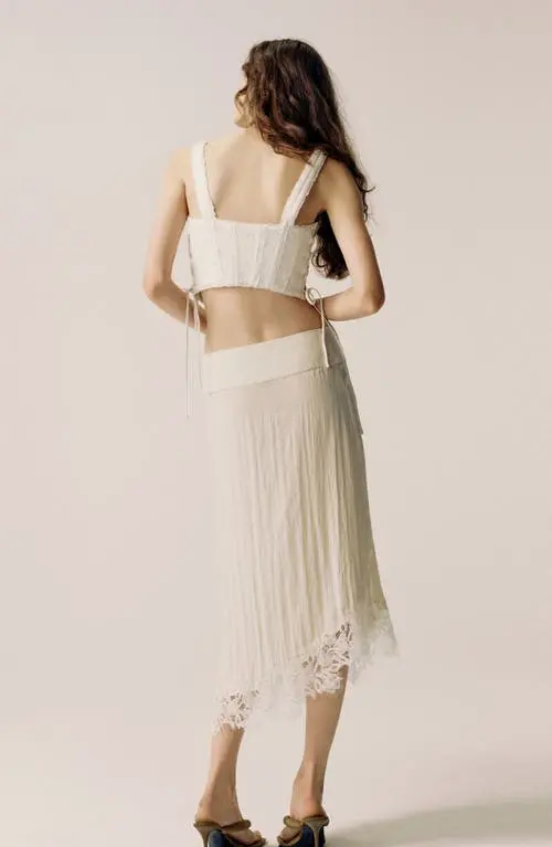 Mango Lace Detail Asymmetric Skirt