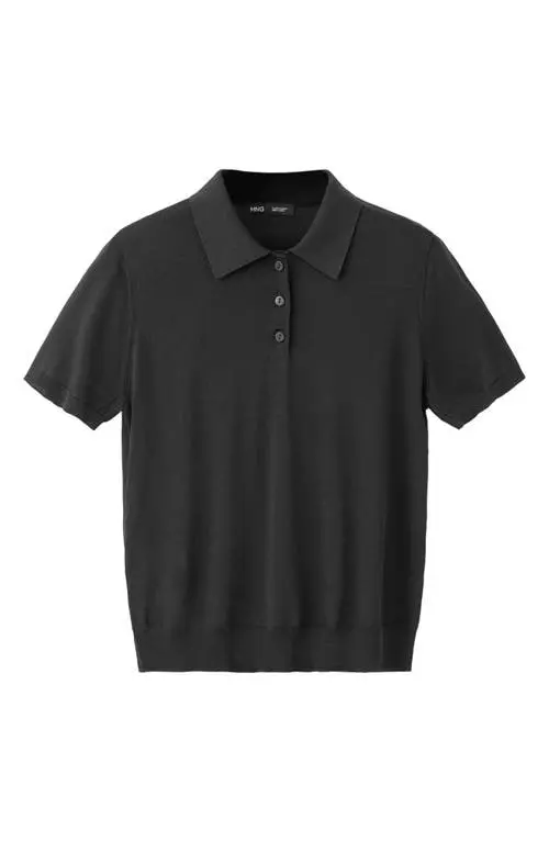 Mango Polo Sweater - Black