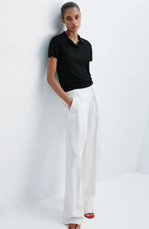 Mango Polo Sweater - Black