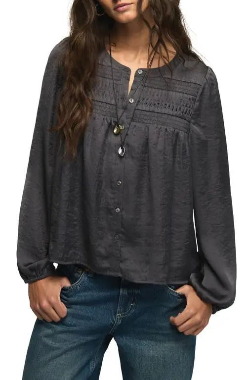Lucky Brand Satin Top - Navy
