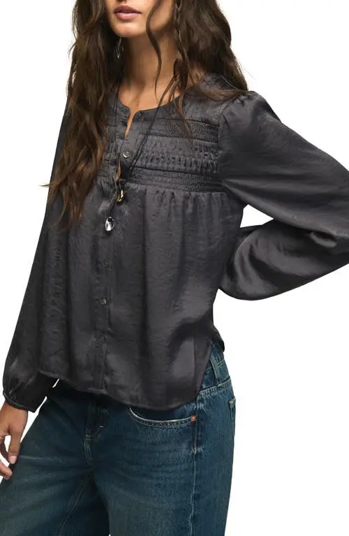 Lucky Brand Satin Top - Navy
